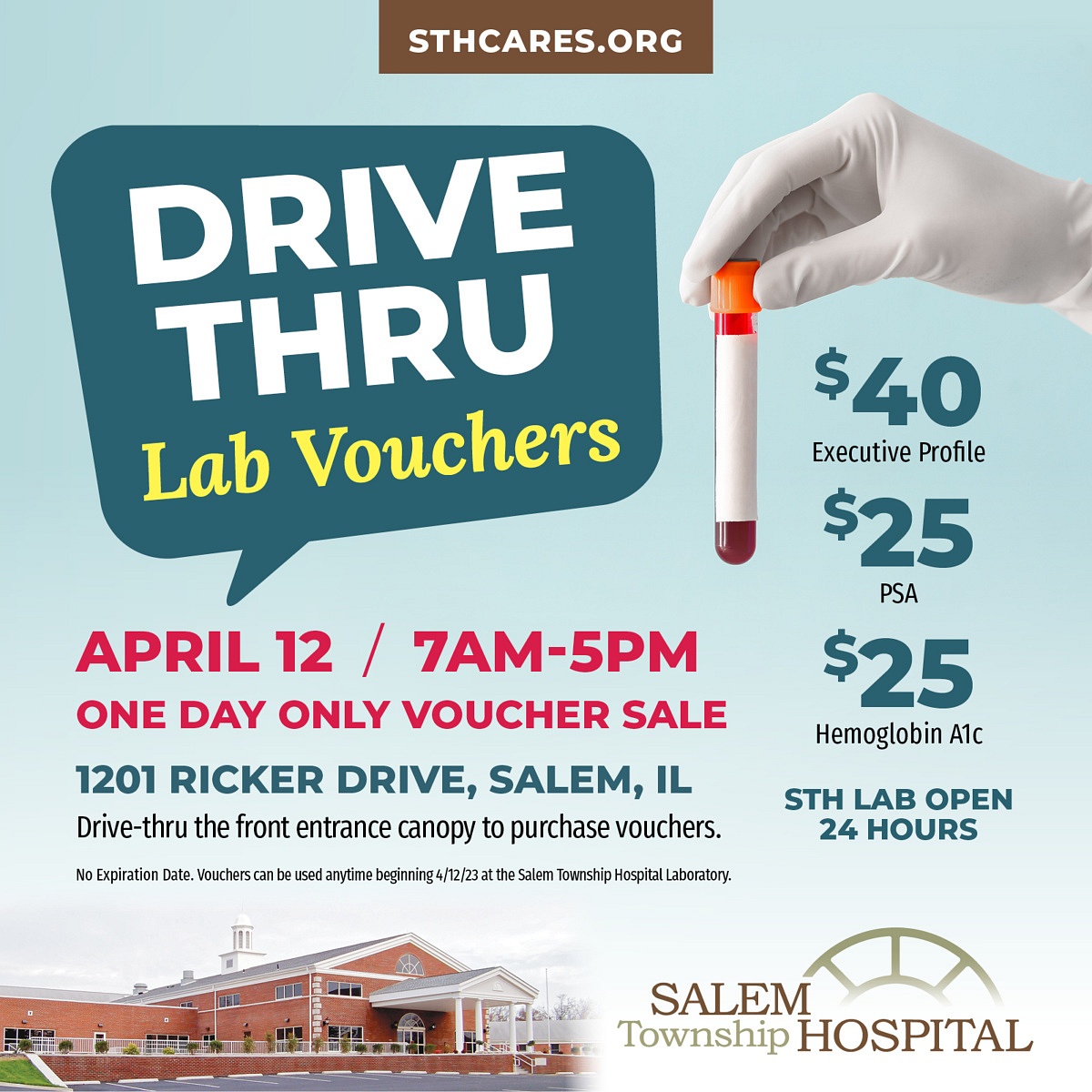 Drive-Thru Low-Cost Lab Vouchers – Salem Township Hospital